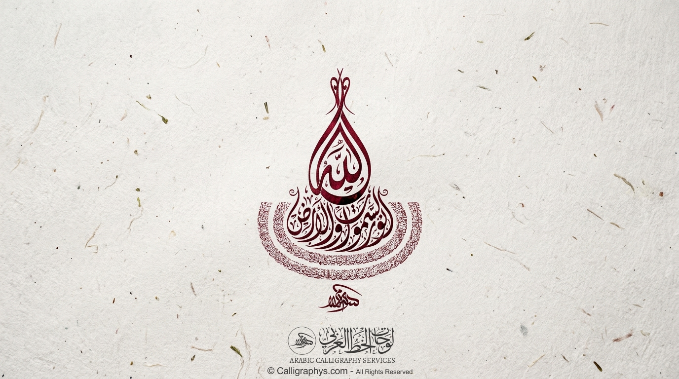 God Is The Light Of The Heavens And The Earth Verse In Arabic Diwani ...