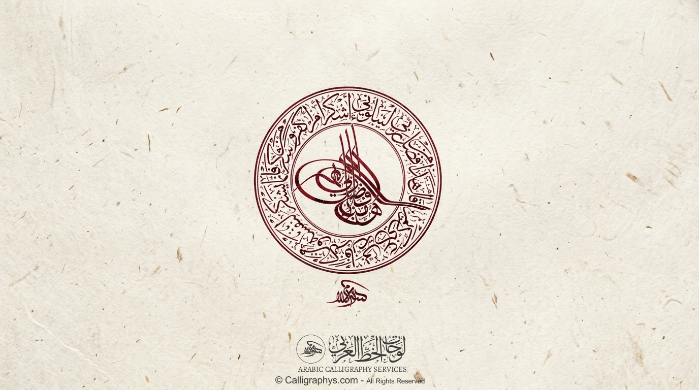 This By The Grace Of Allah In Tughra And Circular Thuluth Arabic ...